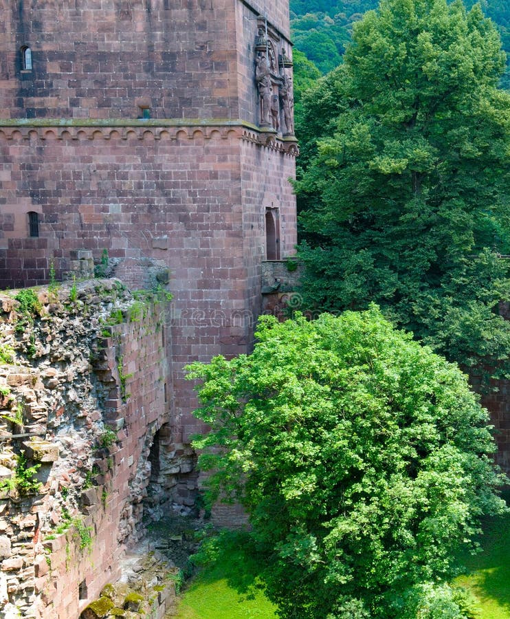 An Ancient, Partially Ruined Brick Structure from Heidelberg Castle in ...