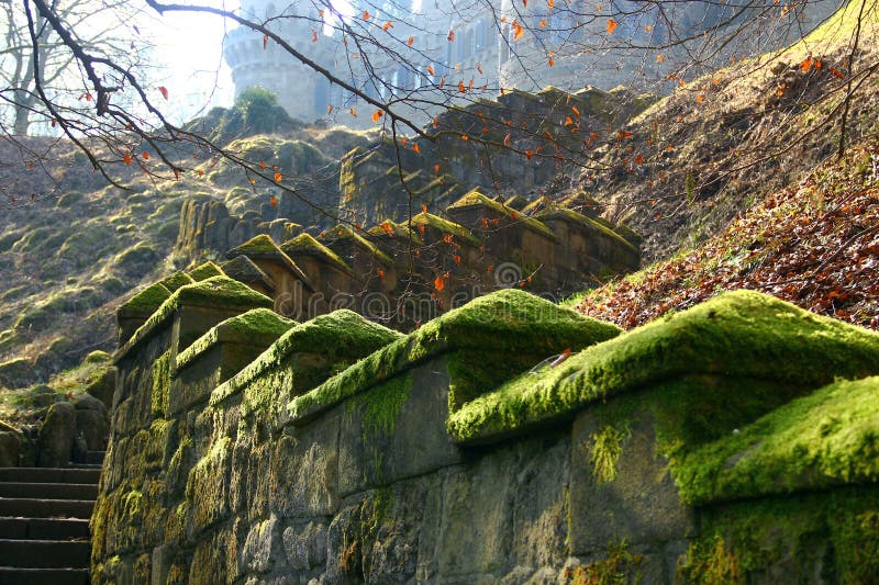 Ancient Path To the Mossy Castle Stock Photo - Image of medieval ...