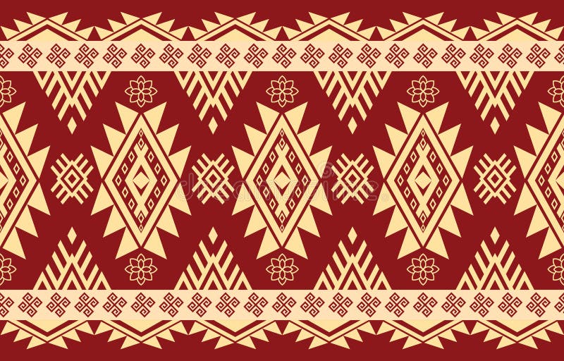 Red and Yellow Pakistan Ethnic Geometric Pattern Design. Stock Vector ...