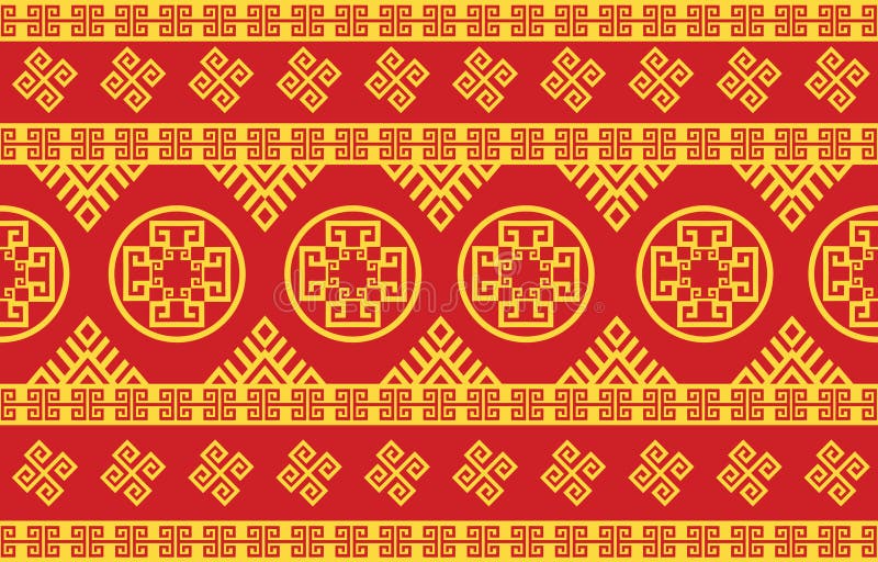 Ornate and Festive Seamless Pattern with Classic Chinese Geometric ...