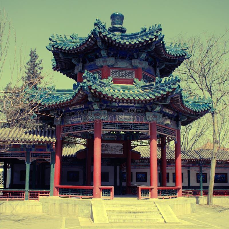 Ancient Pavilion , Beijing ,China, Instagram Effect Stock Photo - Image ...
