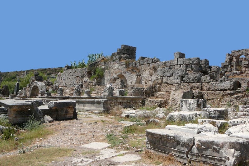 Ancient Perge stock photo. Image of view, stone, archeological - 2934706