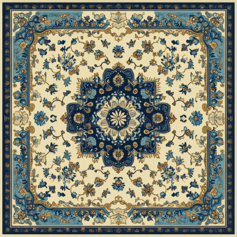 The Ancient Persian Geometry Pattern Canvas Printing, Green Blue and ...