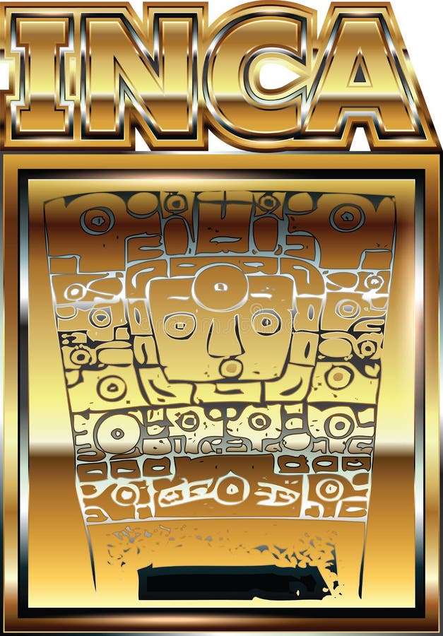 Ancient Peruvian Gold Ornament Illustration Stock Vector - Illustration ...