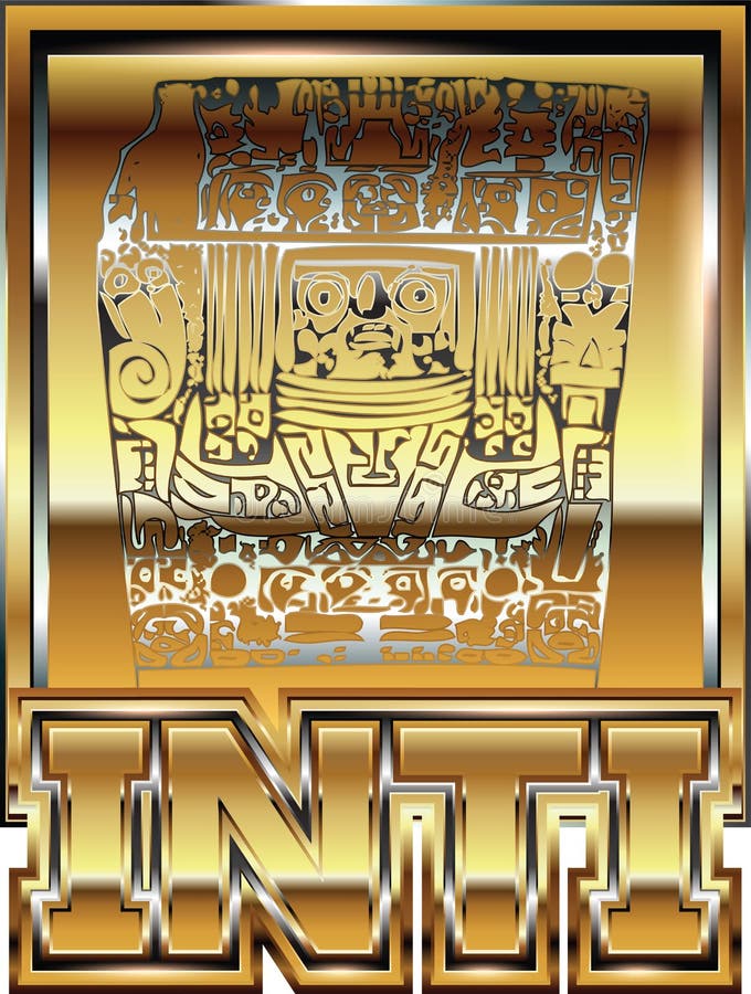 Ancient Peruvian Gold Ornament Illustration Stock Vector - Illustration ...