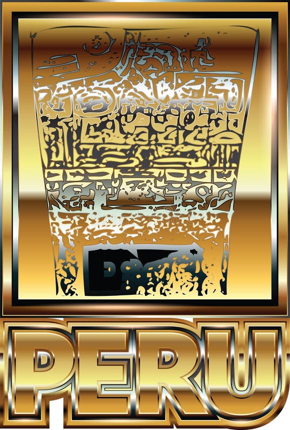 Ancient Peruvian Gold Ornament Illustration Stock Vector - Illustration ...