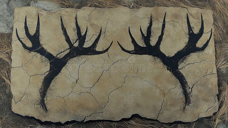 Ancient Petroglyph, Elk Antlers, Rock Art, Desert, Background Texture ...