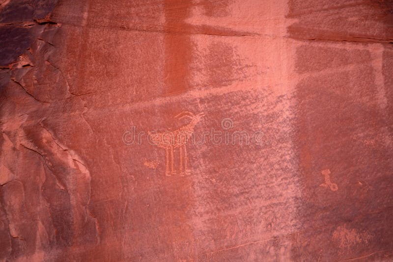 Ancient Petroglyphs in Rock in Monument Valley, Utah Stock Image ...