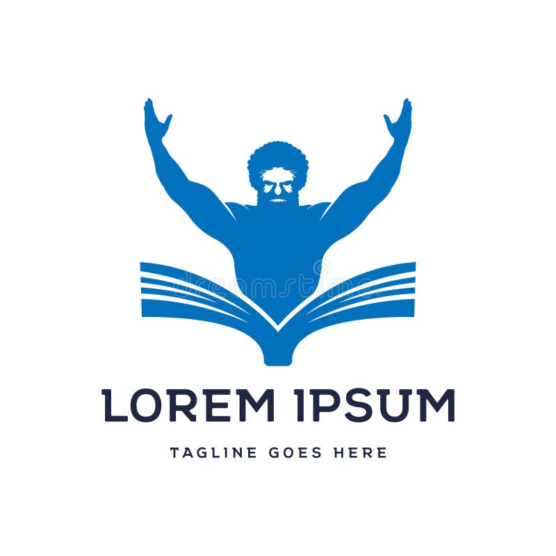 Ancient Philosopher with Book for Education Collage Logo Design Stock ...