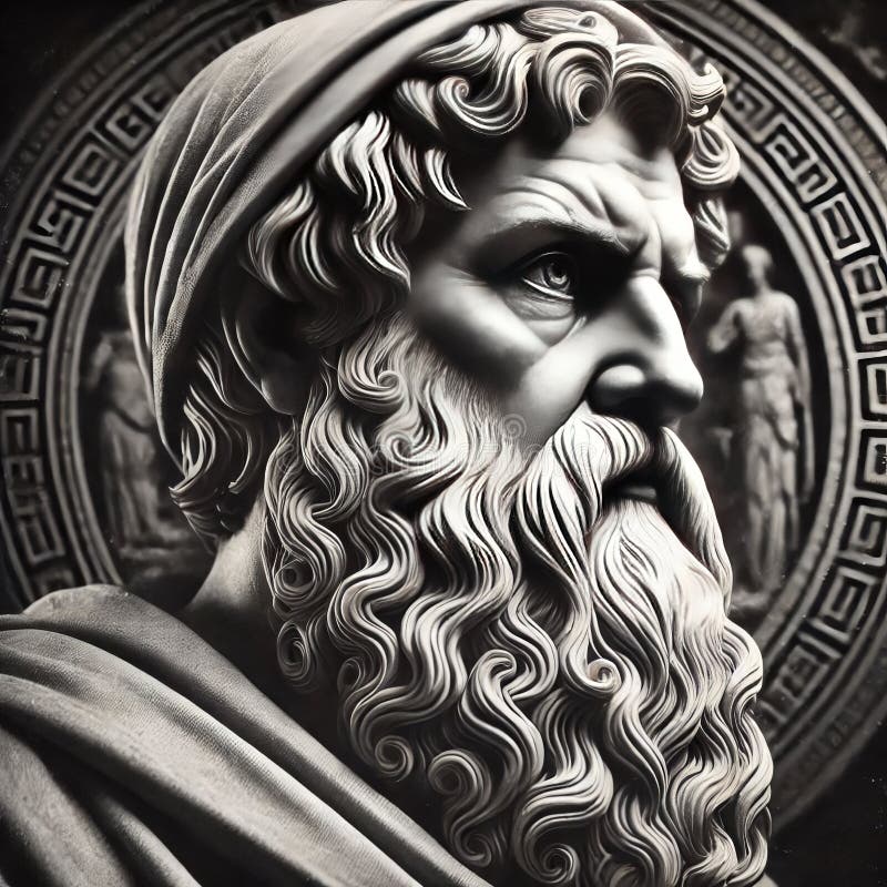 Ancient Philosopher Detailed Beard and Robes of a Greek Philosop Stock ...