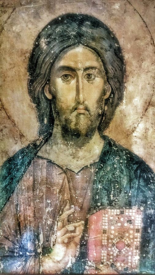 Ancient Picture of Jesus Christ, the Lord and King Stock Image - Image ...