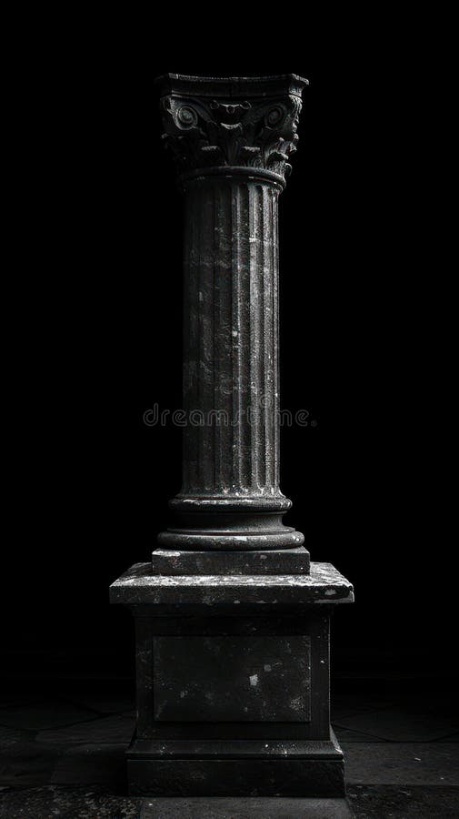 Ancient Pillar Standing Tall Stock Illustration - Illustration of stone ...