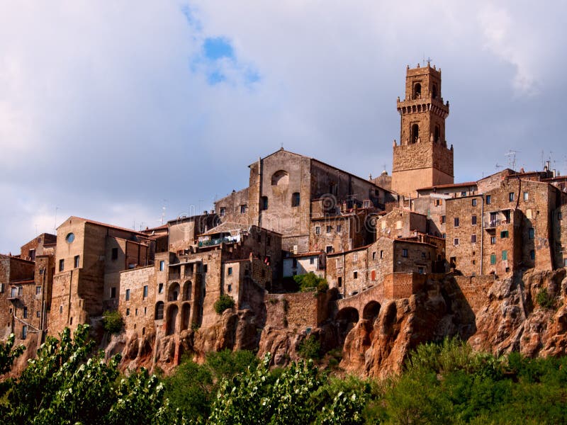 Pitigliano town stock photo. Image of cityscape, exterior - 30991082