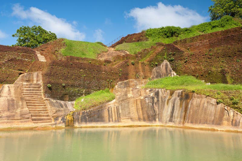 Ancient Pool in Rock Fortress and Palace Stock Image - Image of ...