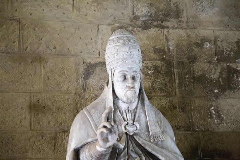 Ancient Pope Stature in Close Up Stock Image - Image of portrait ...