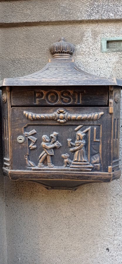 Ancient Post Box in Amsterdam, Netherlands Stock Image - Image of ...