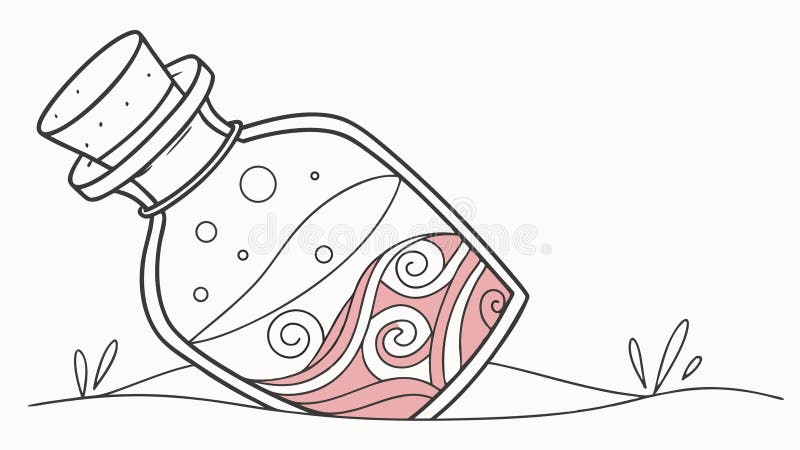 Ancient Potion Bottle with Swirling Liquid, Magic Elixir, Vector Design ...