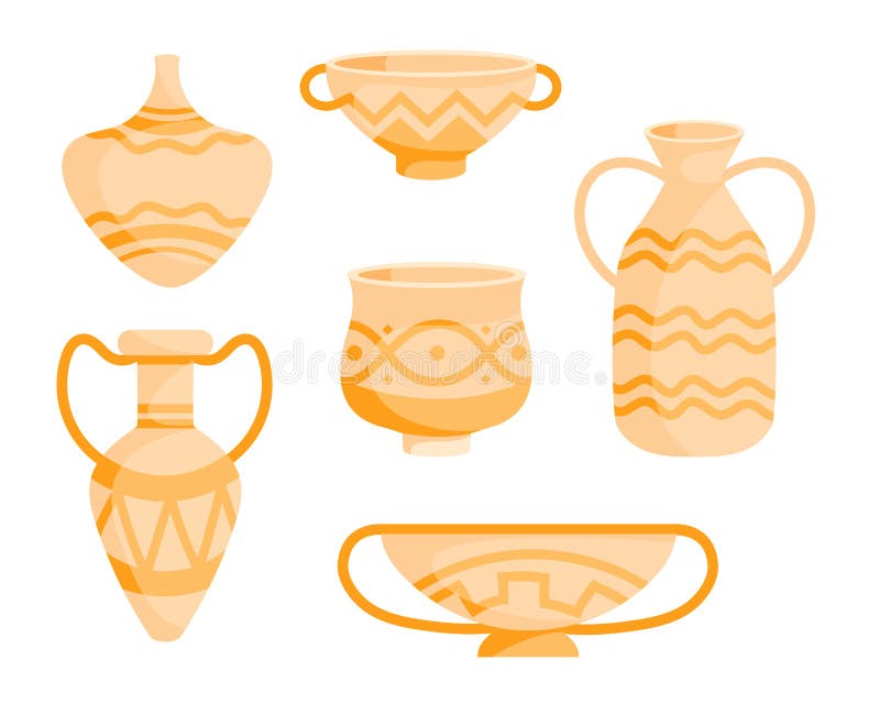 Ancient Pottery Ceramic Vases. Greek Vases. Ceramic Antique Amphoras ...