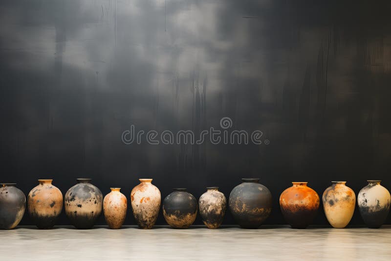 Ai Generated Ancient Pottery Artifacts Displayed Museum Exhibit Stock ...
