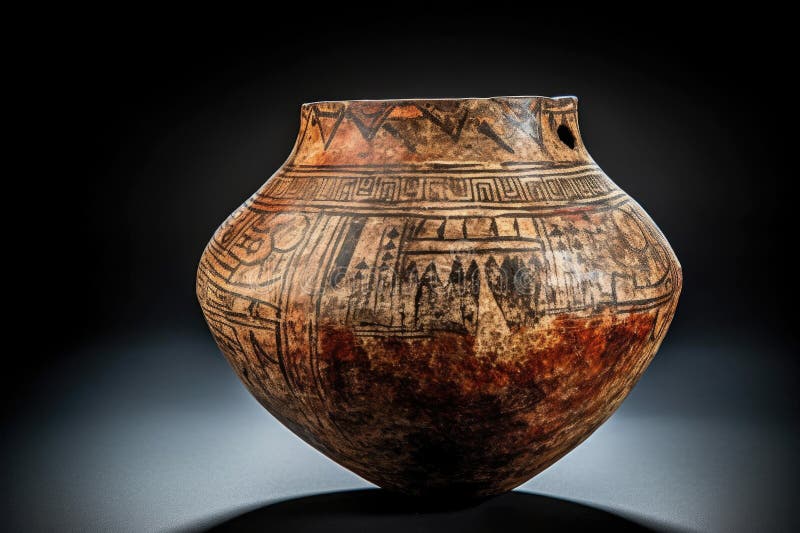 Ancient Pottery with Mysterious Inscriptions and Markings Stock ...