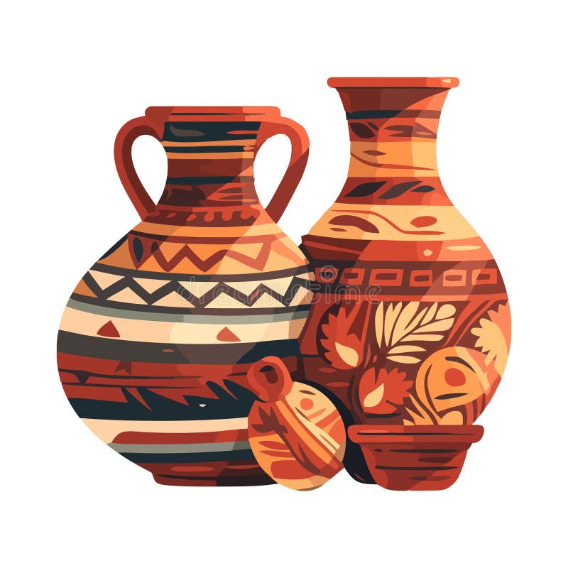 Ancient Pottery Ornate Designs Stock Vector - Illustration of summer ...