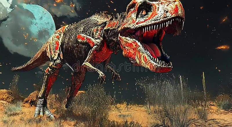 Ancient Predator Stalks a Desolate Landscape Stock Video - Video of ...