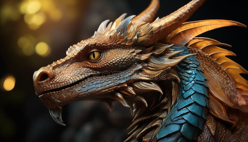 Ancient Prehistoric Dragon, AI Generated Stock Illustration ...