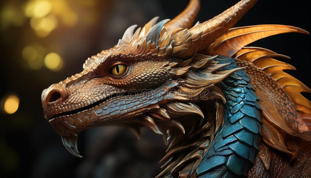 Ancient Prehistoric Dragon, AI Generated Stock Illustration ...