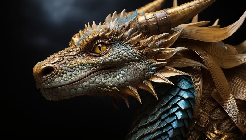 Ancient Prehistoric Dragon, AI Generated Stock Illustration ...