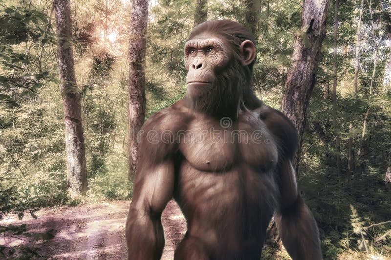 Ancient Primal Hominid Erectus Stock Photo - Image of prehistoric ...