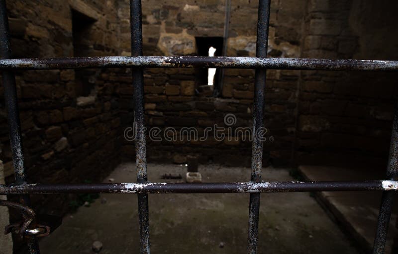 Ancient Prison Cells in at Old Jail. Stock Image - Image of building ...