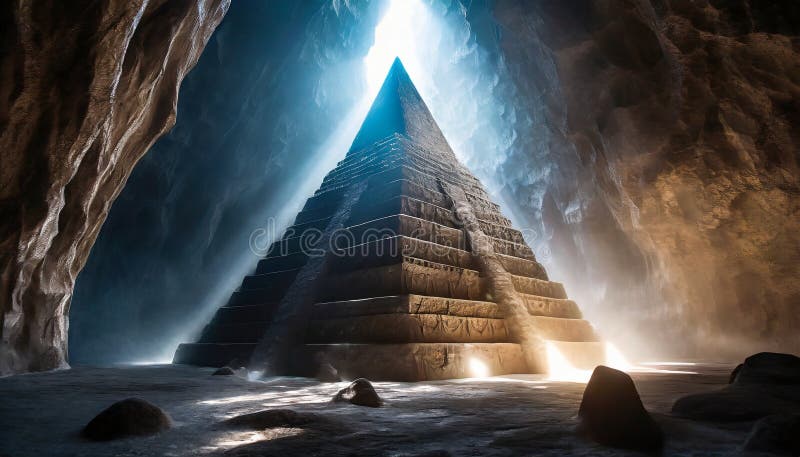 Ancient Pyramid Below Arctic Ice Cave. Generative AI Image Stock ...