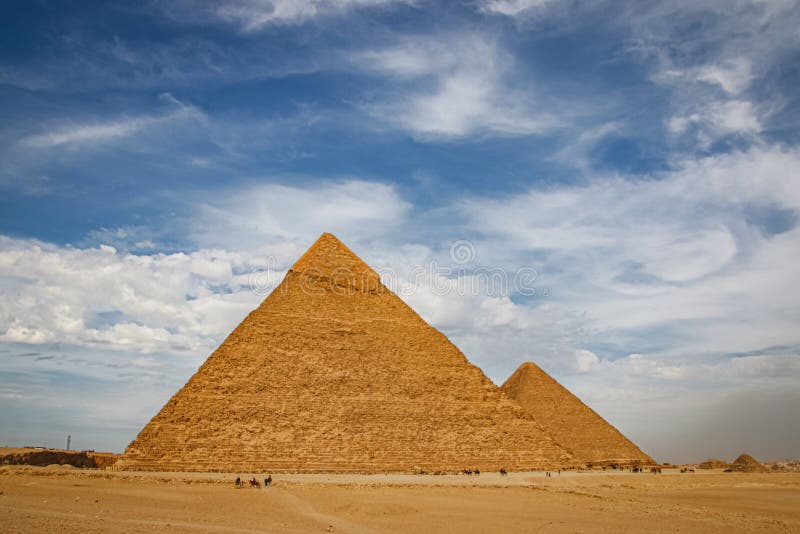 The Ancient Pyramid of Chefren in Giza, Egypt Stock Image - Image of ...