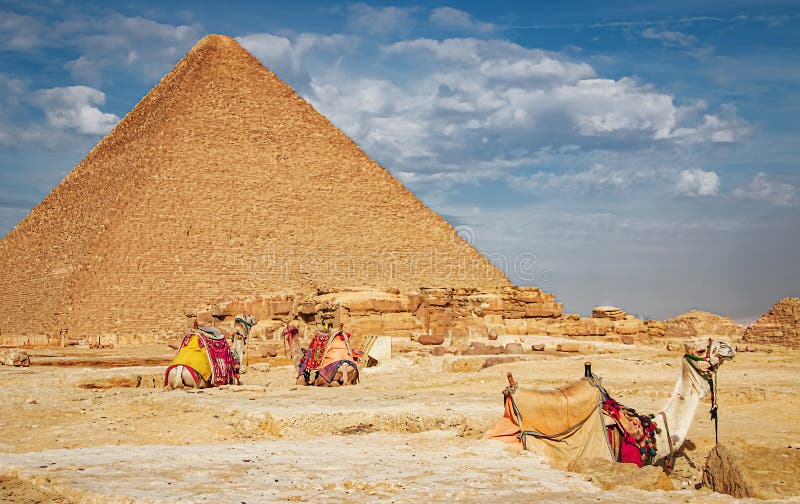 The Ancient Pyramid of Chefren in Giza, Egypt Stock Image - Image of ...