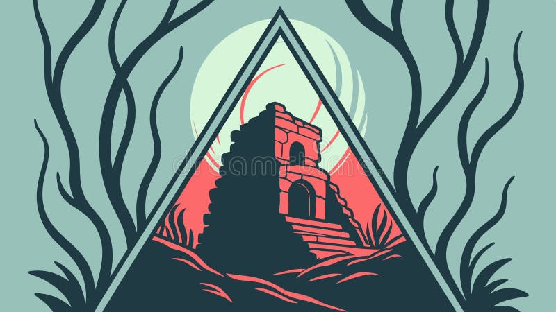Ancient Pyramid in Forest, Hidden Temple, Mysterious Discovery, Vector ...