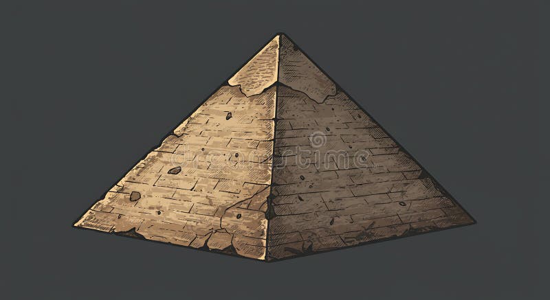 Ancient Pyramid Illustration on a Dark Background, Featuring a ...