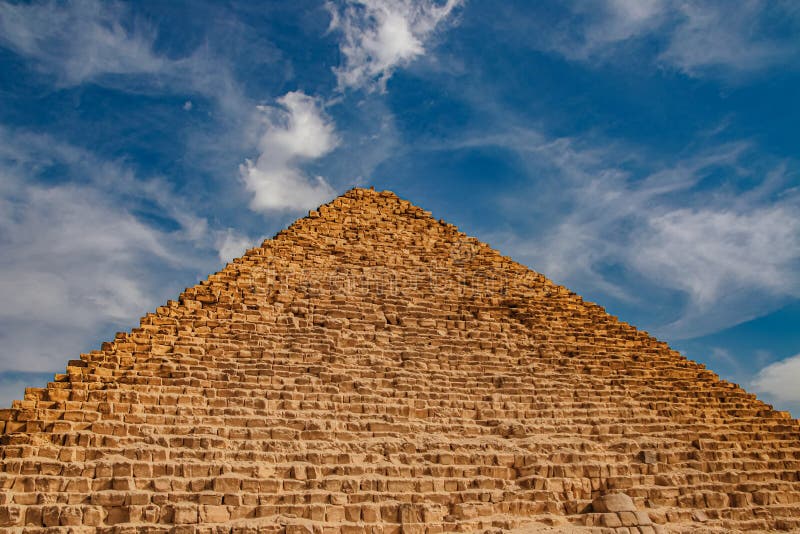 Ancient Pyramid of Mycerinus, Menkaur in Giza, Egypt Stock Image ...