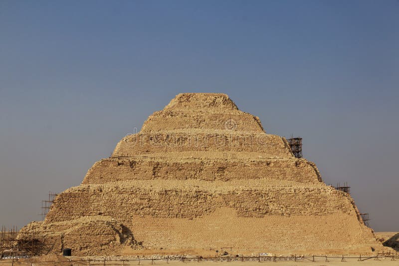 Ancient Pyramid of Sakkara in the Desert of Egypt, Africa Stock Photo ...