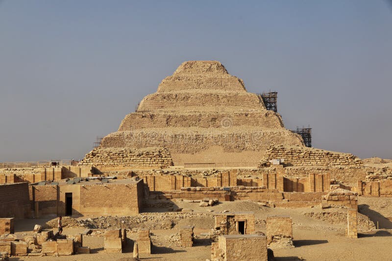 Ancient Pyramid of Sakkara in the Desert of Egypt, Africa Stock Image ...