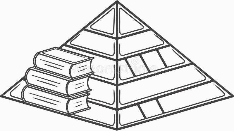 Ancient Pyramid with Stack of Books, Knowledge and History, Vector Design Generative AI Stock ...