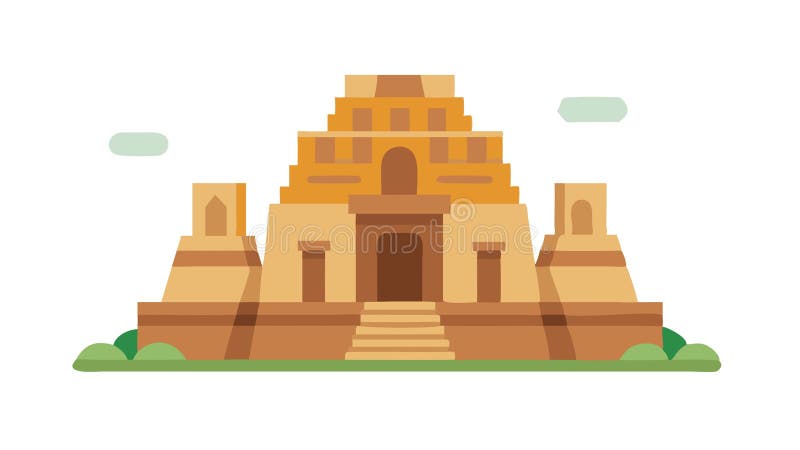 Ancient Pyramid Temple Historical Landmark Vector, Vector Design ...
