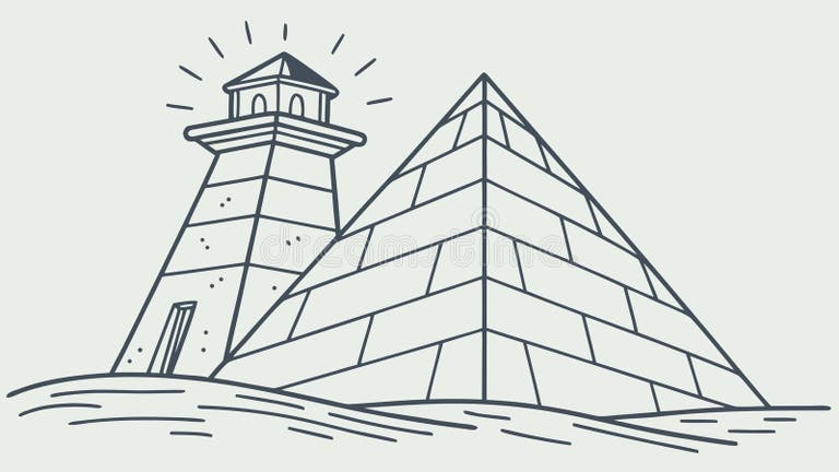 Ancient Pyramids and Lighthouse, Symbolizing History and Navigation ...