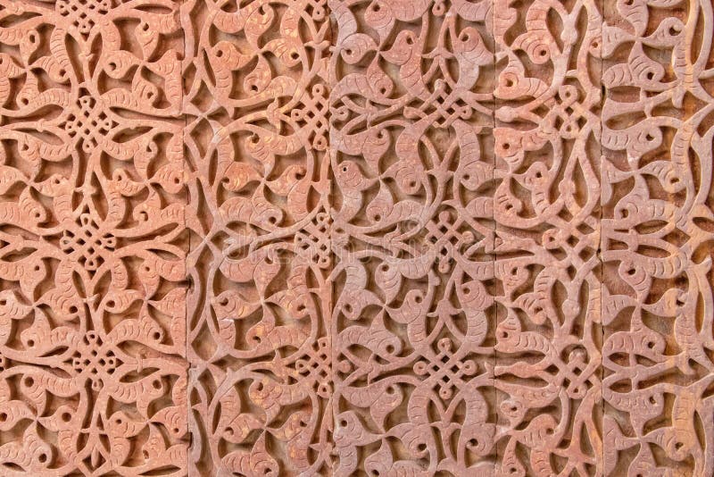 Ancient Qutub Minar Wall Pattern Stock Photo - Image of craft ...