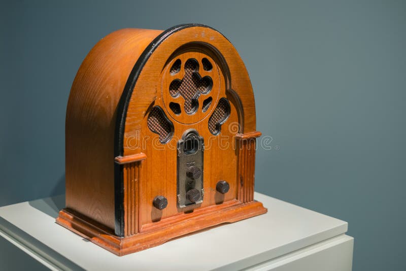 Ancient Radio in Brown Based on a White Board Stock Photo - Image of ...