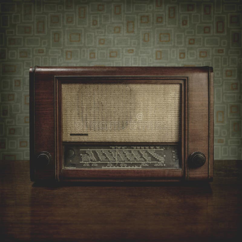Ancient radio vintage stock image. Image of furniture - 278239001