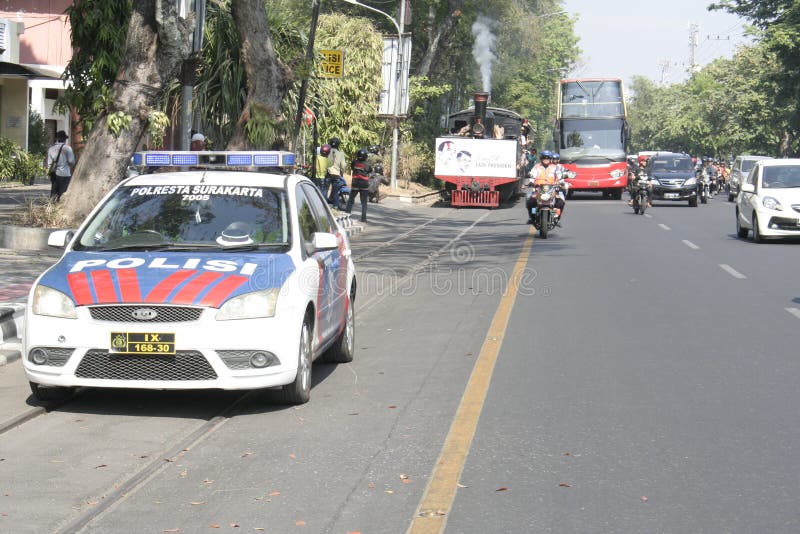 Ancient and Rail Transportation Decker Bus in the City of Solo, Central ...