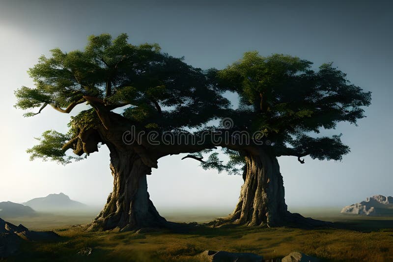 An Ancient Realistic Haunted Tree, Magical and Fantasy Stock ...