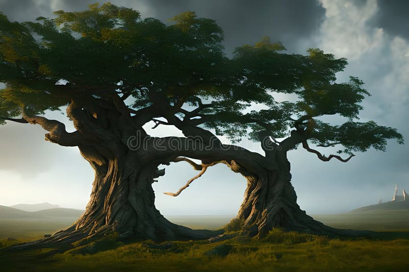 An Ancient Realistic Haunted Tree, Magical and Fantasy Stock ...