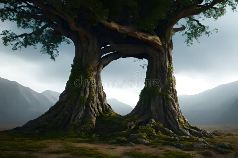 An Ancient Realistic Haunted Tree, Magical and Fantasy Stock ...
