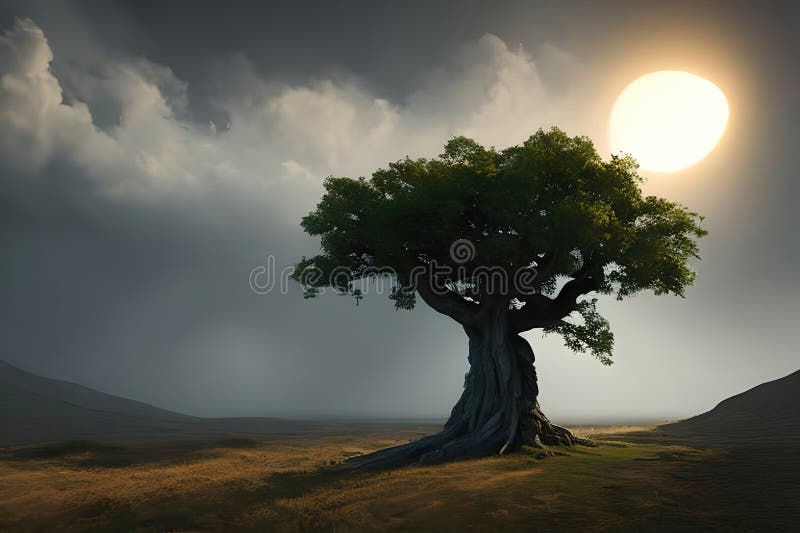 An Ancient Realistic Haunted Tree, Magical and Fantasy Stock ...